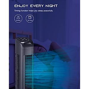 Evaporative Air Cooler, MEPTY Swamp Cooler with 4.2 Gallons Water Tank, Remote Control, 3 Modes & Speeds, 90°Oscillation, 12H Timer, Portable Air Cooler for Home, Office (31 Inch) (Black)