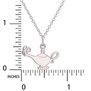 Disney Aladdin Magic Genie Lamp Sterling Silver Pendant Necklace, 18"