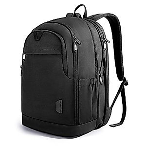 BAGSMART Laptop Backpack for Men Women Expandable Travel Backpacks fits 17.3 Inch Computer with Charging Port Water Resistant Large Bookbags Casual Daypack for School Work Business Trip College,Black
