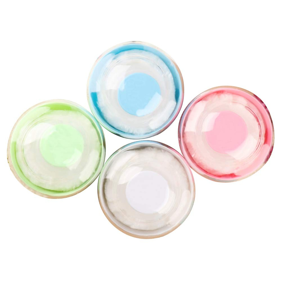 LEORX 4pcs Baby Powder Puff Case Talcum Powder Puff Container Box for Baby Infant Newborn