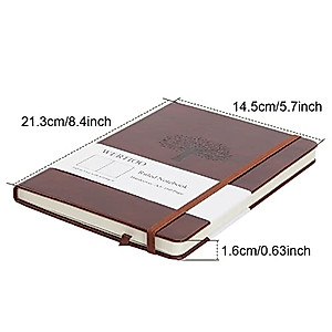 Ruled Journals Notebooks,WERTIOO Leather Diary Hardcover Classic Writing Notebook A5 160 Pages 100 gsm Thick Paper Business Gift for Men Women
