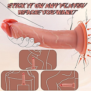 Realistic Dildo Sex Toy for Women,G-Spot Huge Silicone Dildos with Powerful Suction Cup for Hands-Free Play,8.07inch Realistic Penis Anal Plug for Women and Couple