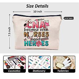 IWXYI Cna Bag,Western CNA Because Nurses Need Heroes Makeup Bag,Nurse Life Make up Bag