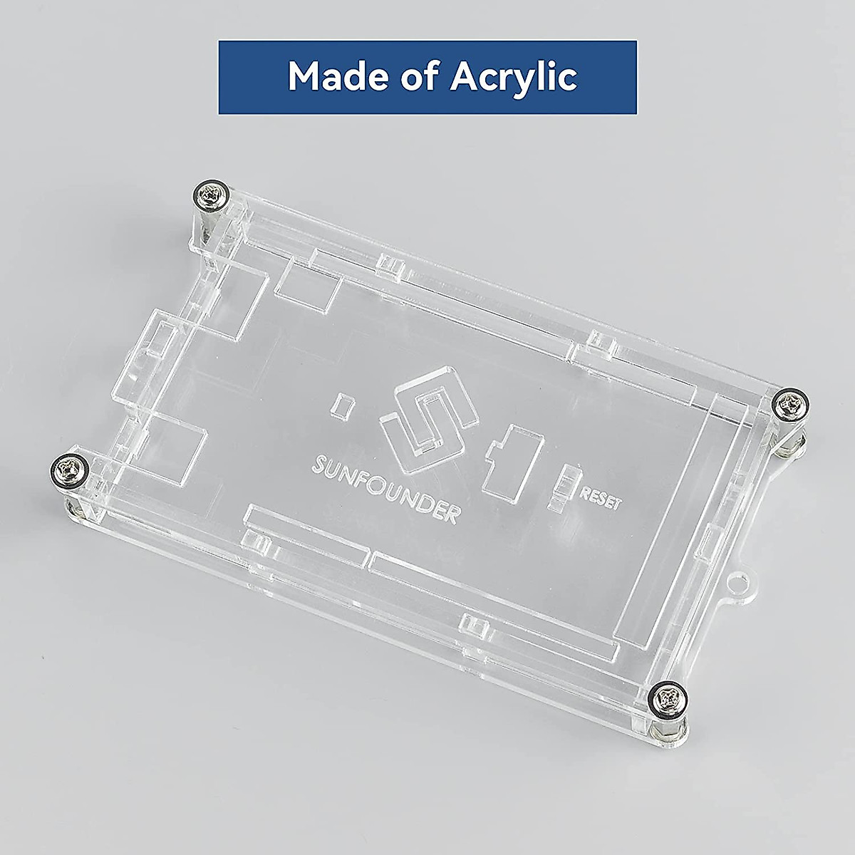 SunFounder 2560 Case Enclosure Transparent Gloss Acrylic Computer Box Compatible with Arduino Mega 2560 Rev3 R3, Genuino Mega 2560 Rev3 (Mega 2560 Board not Included)