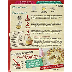 Betty Crocker Super Moist Cake Mix-Cherry Chip-15.25 Oz,2 Pack