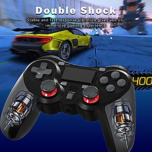 TERIOS Wireless Controller for PS4, Remote Controller with Hall Effect Joystick, 1000mAh Battery, 3.5mm Audio Jack and Programming Function, Compatible with PS4, Pro, Slim (New Verion)