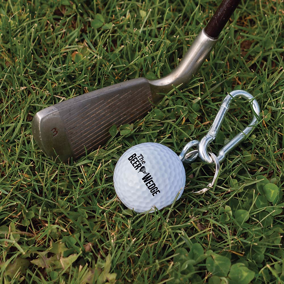 Golf Ball Bottle Opener, Beer Bottle Opener Made from a Real Golf ball, Bottle Opener KeyChain & Carabiner Bottle Opener - The BeerWedge - Cool Gadget for Teens, Present for Men, & Main Beer Accessory