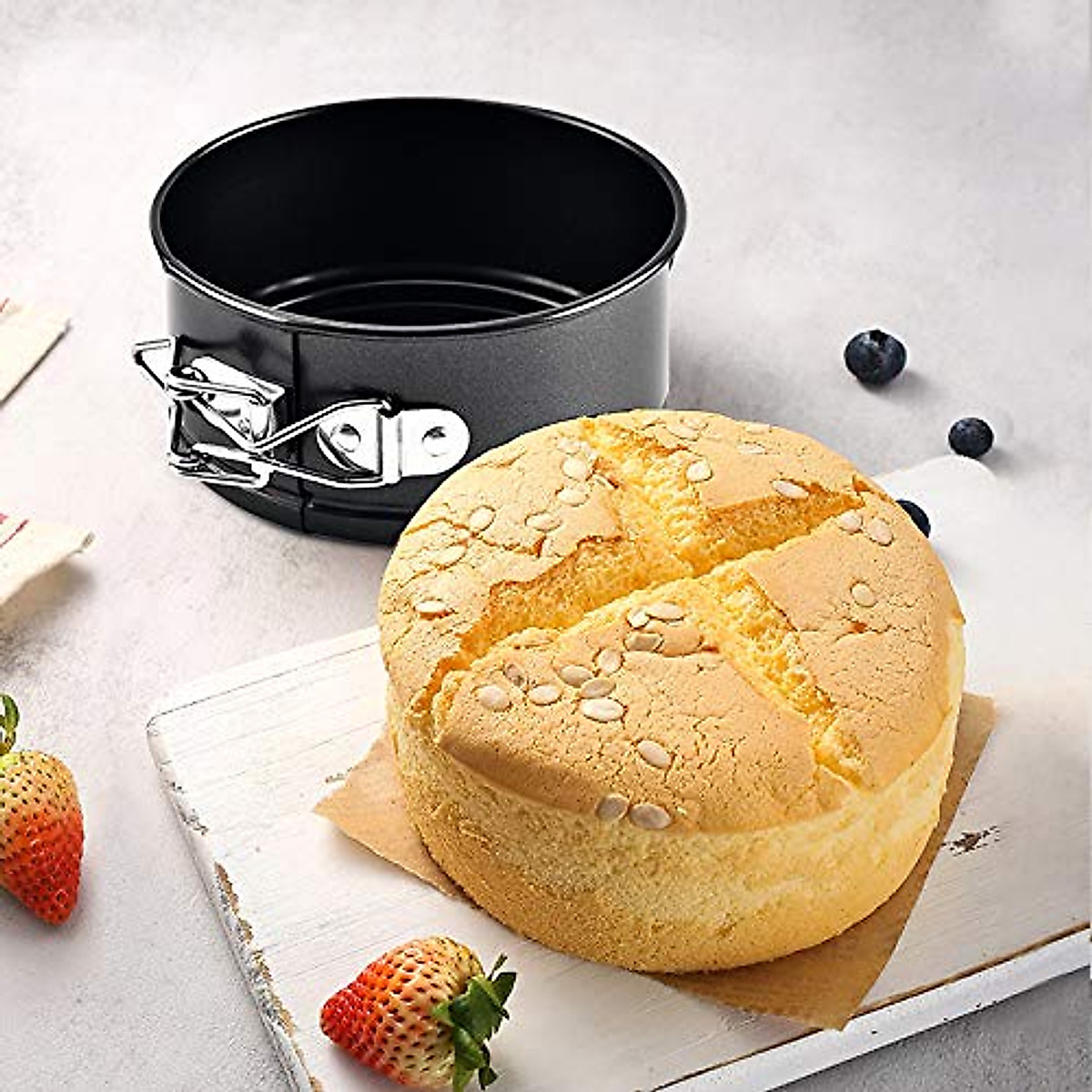 Tellshun 4 Inch Springform Pan Mini Baking Mold Round Leakproof Nonstick Removable Bottom Bakeware for Mini Cheesecakes, Pizza, and Quiches (1, 4 Inch)