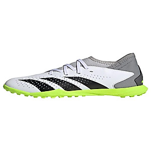 adidas Predator Accuracy.3 Turf Sneaker, White/Core Black/Lucid Lemon, 12 US Unisex Little Kid