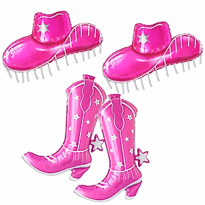 Cowgirl boot balloons, pink cowgirl cowboy hat balloon,western cowgirl balloons birthday party decoration,pink cowgirl cowboy last rodeo bachelorette party decoration