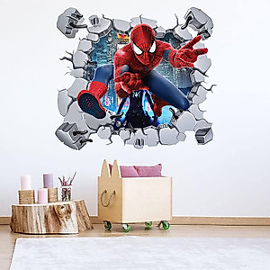 Karomenic Superhero Spider-Man Wall Decal Giant Stickers Spider-Man Children Themed Room Wall Sticker for Kid Room