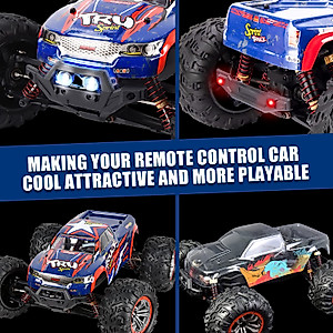 Hosim 1:10 Large Size 48+ KMH 4WD High Speed RC Monster Trucks,Hobby Grade RC Cars for Adults Boys Remote Control Vehicle 2 Batteries for 40+ Min Play Gift for Kids(Blue)