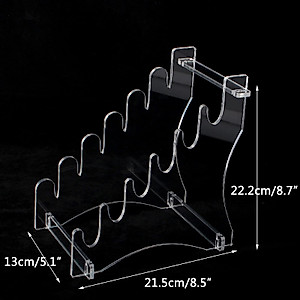 Dagger Stand Knife Display Stand,Acrylic Desktop Display Stand Holds 6 Knives for Hunting Knife,Dagger,Pocket Knife Display (Transparent)