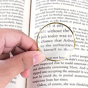 Necklace with 1-3/4 Inch Optical Magnifier Lens and 36-Inch Gold Chain for Library, Reading Fine Print, Zooming, Increase Vision, Jewelry