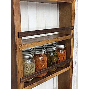 Mansfield Cabinet No. 101 - Solid Wood Spice Rack Cabinet Antique White/Black