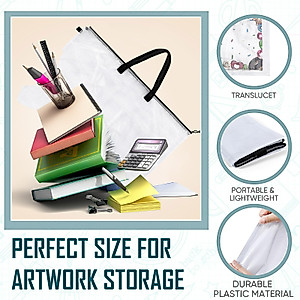 Tenceur 36 x 48 Inch Art Portfolio Case Large Art Portfolio Bag Portfolio Folder for Artwork Poster Storage Bag with Handle Artist Supply Organizer for Bulletin Board Holder(Black, 1 Pc)