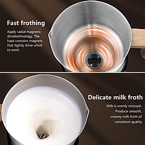 AMZCHEF 8-IN-1 Milk Frother and Steamer 550 Watts, 21 oz Split Stainless Steel Automatic Milk Steamer for Latte, Hot and Cold Milk Froth, Hot Milk, Chocolate Milk, Baby Food