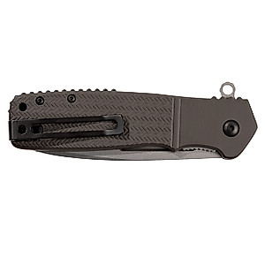 CRKT Homefront EDC Folding Pocket Knife: Assisted Open Everyday Carry, Sandvik 12C27 Plain Edge Blade, Liner Lock, Aluminum Handle K252GXP, Dark Gray
