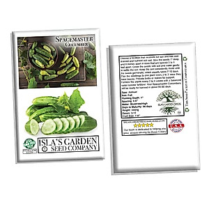 Spacemaster Cucumber Seeds, 100+ Heirloom Seeds Per Packet, (Isla's Garden Seeds), Non GMO Seeds, Botanical Name: Cucumis sativus, 85% Germination Rates