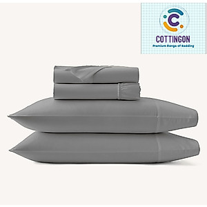 Split King Sheet Sets Dual Adjustable King Bed Sheets,Split King XL Sheets Sets for Adjustable Bed,Split Twin Xl Sheets Sets for King Adjustable Bed 15-18"Drop,Split King Sheet Set-Light Grey