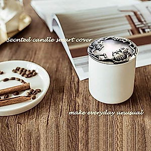 UCINNOVATE Candle Toppers Jar Candle Accessories Shades Sleeves for Jar Candles, Prefect Gift for Halloween Thanksgiving Christmas Candle Lover(Sliver Antique Owl Patterns)