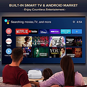 5G Projector Digital Keystone&Zoom Support, XOPPOX Smart Bluetooth and Native 1080P Projector 4K Support, Full HD Outdoor&Home Theater Movie Projector[Extra Bag Included]