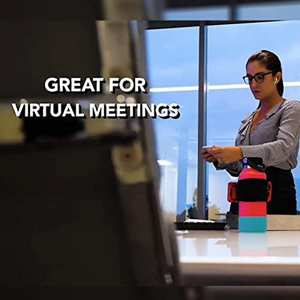 HYDROBUDDY - Water Bottle Phone Holder for Fitness Bottle - Phone Holding Sleeve for Workout and Running - Water Bottle Phone Storage