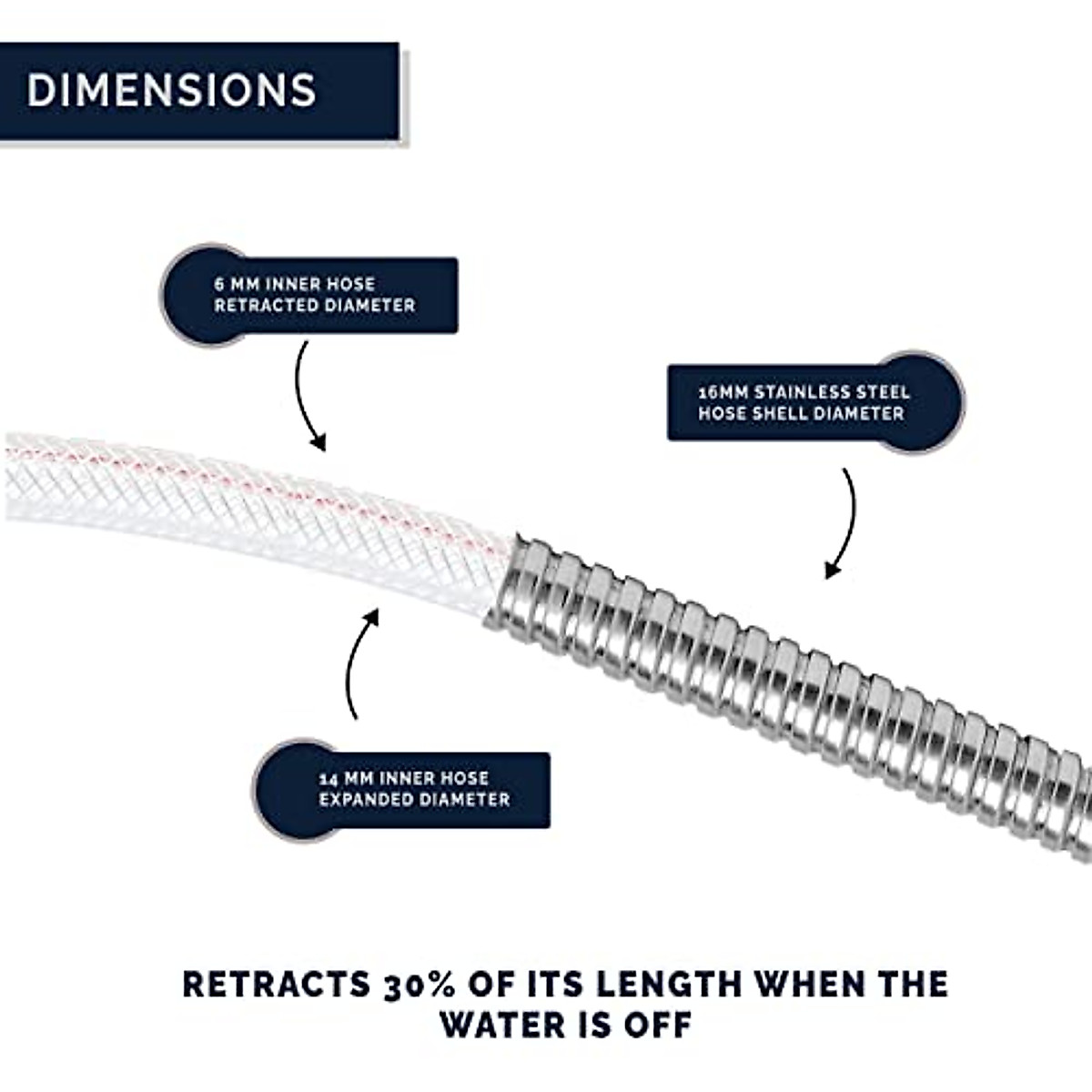 Morvat Stainless Steel Expandable Garden Hose 100 FT, Metal Water Hose Garden hose Water Pipe Flexible Hose ON/OFF Brass Connection, 10 Pattern Hose Sprayer Nozzle, Hose Holder, Washers & Teflon Tape