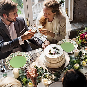 Suttmin Sage Green Paper Plates Sage Green Party Decorations Eucalyptus Disposable Dinner Plates 9 inch Greenery Floral Leaf for Bridal Shower Wedding Birthday(50 Pcs)