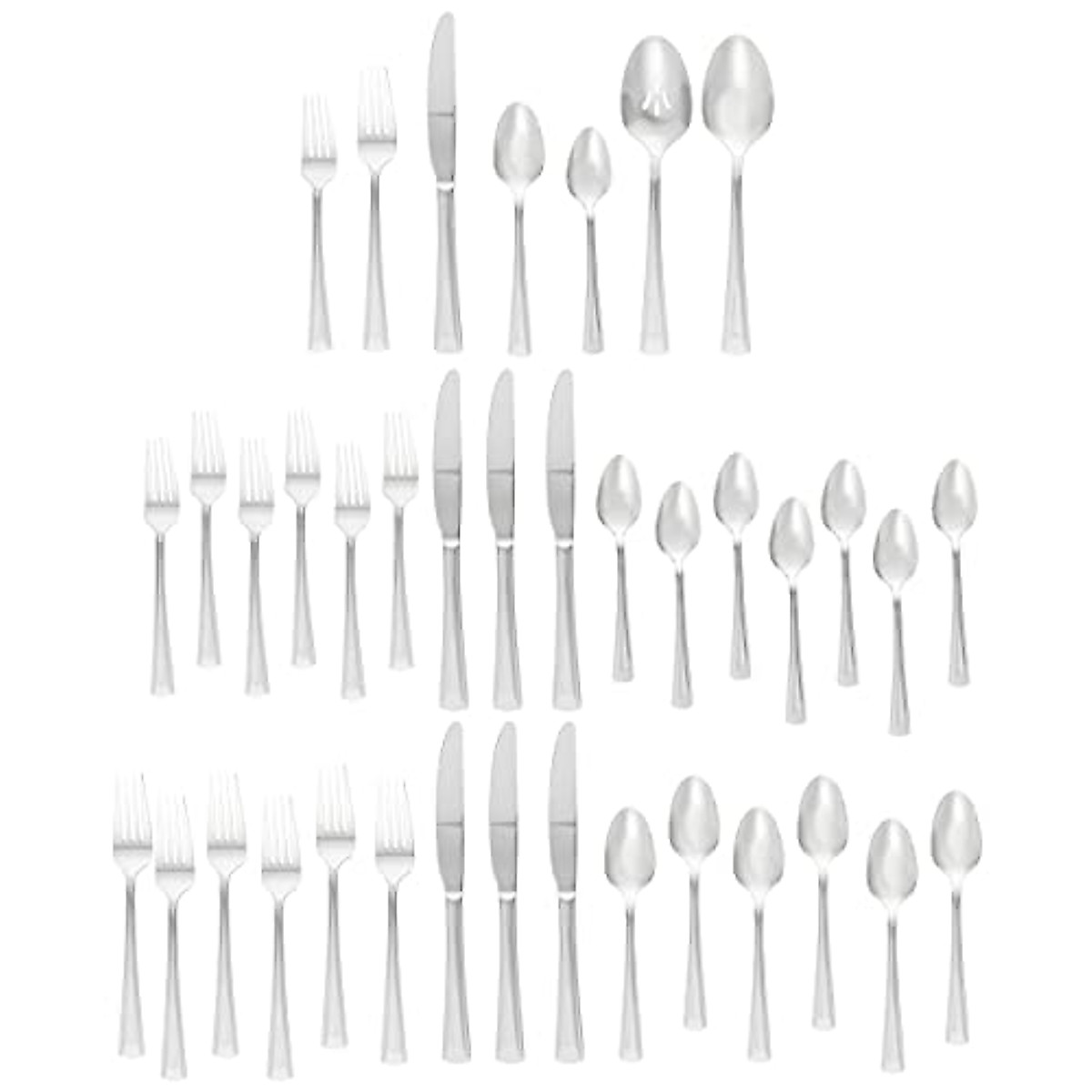 Oneida Cella 42 Piece Everyday Flatware, Service for 8, 18/0 Stainless Steel, Silverware Set