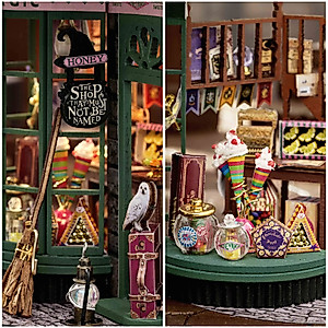 GuDoQi DIY Miniature Dollhouse Kit, Tiny House kit with Furniture, Miniature House Kit, Great Handmade Crafts Gift for Birthday Easter Day, Magic Shop