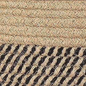 CHICVITA Jute Woven Storage Basket With Handles, Wicker Floor Basket, Boho Decorative Basket For Blanket, Toy, Shoe, Firewood, Farmhouse Plant Basket for Living Room, 14" X 14" X 12", Jute