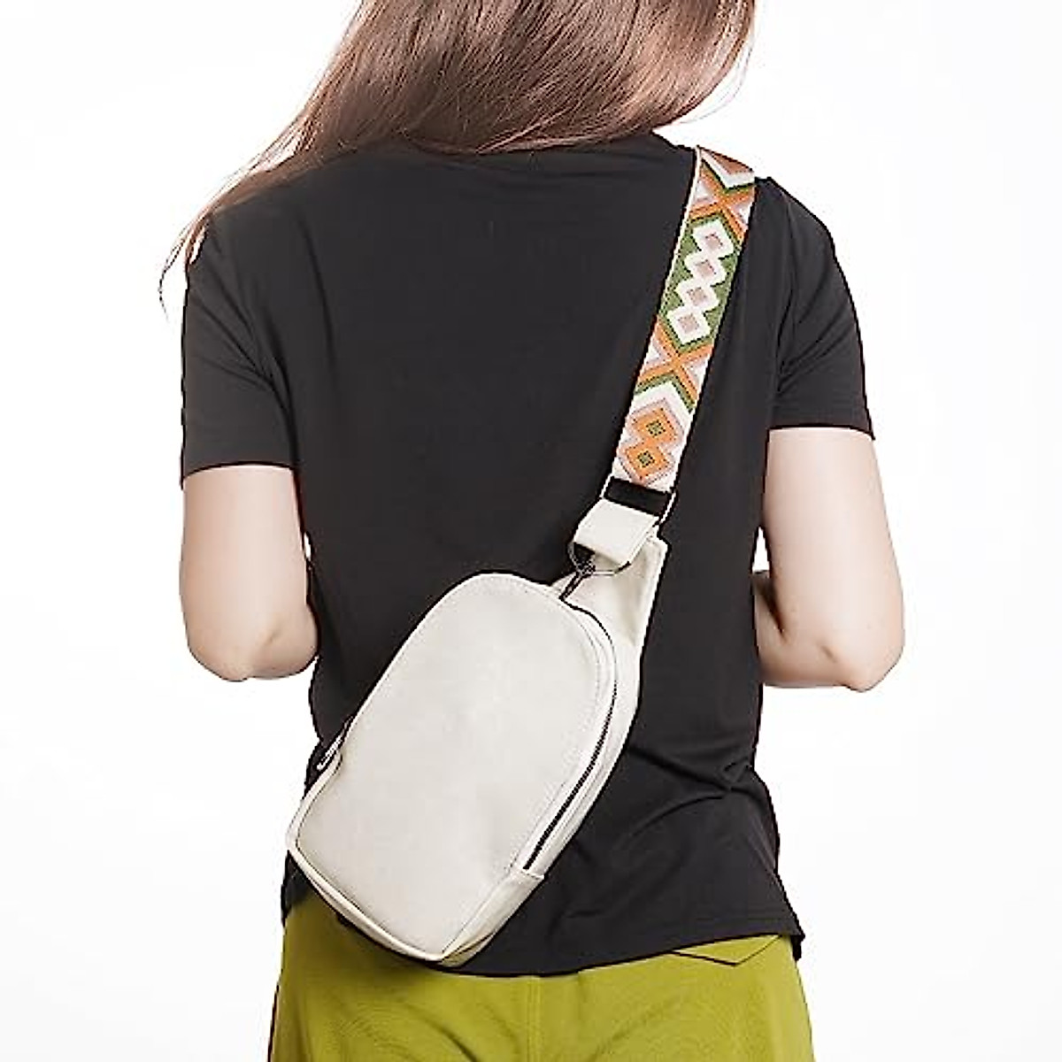 baotongle Crossbody Sling Bag for Women Trendy Small Crossbody Sling Backpack Multipurpose Chest Bag for Women Cycling (Beige)