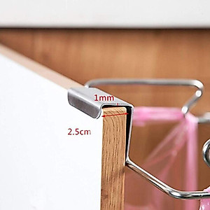 Hanging Stainless Steel Trash Bag Holder Recycled Reusable Disposable Plastic Shopping Grocery Bags Holder for Kitchen Cabinets Doors and Cupboards