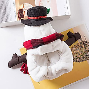 EastVita Christmas Pet Cat Dog Snowman Costume Dress Up Clothes Pet Photo Props Supplies for Christmas Party Decoration White M