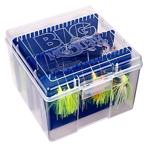 Flambeau Outdoors 550 Large Big Mouth Spinnerbait Box, Fishing Bait and Lure Organizer with anti-corrosion Zerust dividers, Clear