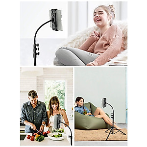 elitehood Tablet Stand Holder, Flexible Gooseneck iPad Tripod Stand Holder for floor, 67’’ Height Adjustable iPad Mount & Cell Phone Holder for 4.7"-12.9" iPhone, iPad Mini Air Pro 11/12.9, Galaxy Tab