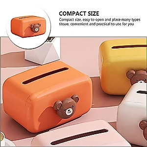 Paper Towel Holder Tissue Box Cover Cute Rectangle Napkin Holder Cartoon Bear Wipes Dispenser for Home Bathroom Kitchen Office Table Wall Paper Towel Dispenser
