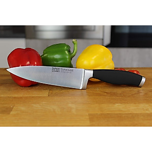 Taylors Eye Witness Syracuse Chefs/Cooks Kitchen Knife - Professional 15cm/6 Inch Cutting Edge, Multi Use. Precision Ground, Razor Sharp, Ultra Fine Blade. Soft Textured Grip Matte Black Handle.
