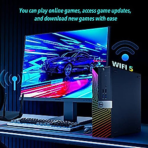 Dell Gaming PC Desktop Computers with 24 Inch Koorui Monitor Bundle, GT 1030 2GB GDDR5, Intel Core i7-6700,16GB Ram 512GB SSD, Built-in WiFi Ready, Windows 10 Pro, Altec RGB Keyboard Mouse (Renewed)