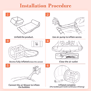 Bubble Dome House Inflatable Bubble Tent,PVC Bubble Balloon House Inflatable for Kids Party with Blower Balloons House 10ft Diameter, 6ft Tunnel Children's Day Gift