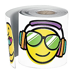 Carson Dellosa Kind Vibes 36 Ft Straight Emoji Bulletin Board Borders, Classroom Borders for Bulletin Board, White Board, Cork Board, Locker, and Classroom Décor, Bulletin Board Trim