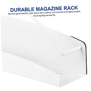 Zerodeko newspaper rack fridge organizer shelf seasoning organizer shelf refrigerator hanging rack magnetic fridge organizer magnetic paper shelf magnetic spices holder white Metal Magazine