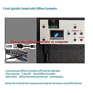 RATTMMOTOR CNC GRBL Offline Controller, 3 Axis GRBL DIY CNC Router Offline Control Button/Module LCD Screen for Mini CNC Carving Milling Engraver Machine