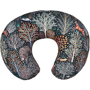 UDERUI 2 Pack Floral Nursing Pillow Cover Slipcover for Breastfeeding Pillows, Soft and Stretchy Safely Breastfeeding Pillow Cover for Girl,Cotton(Multi)