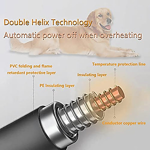 KONBACK Pet Heating Pad with Timer,Temperature Adjustable Electric Cat Dog Heating Pad Indoor Pet Heating Pads for Cats Dogs with Chew Resistant Cord, Pet Heated Bed Mat (Large, Grey)