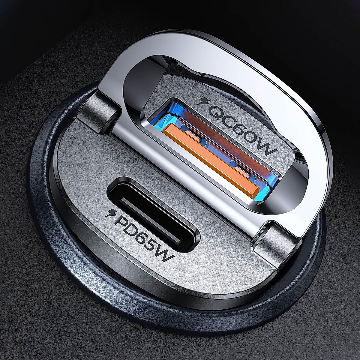 【Upgraded】 125W USB C Car Charger Super Fast Charging,[PD65W & QC60W][Flush Fit][All Metal] Cigarette Lighter Car Charger,Dual Port for iPhone 15 14 Pro Max Plus iPad Samsung S24 S23 MacBook