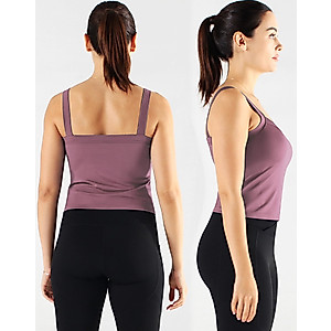 NELEUS Women's 3 Pack Compression Athletic Tank Top with Bra,8088,black/grey/rose red,Large