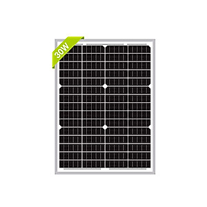 Newpowa 30W 24V Solar Panel High-Efficiency Monocrystalline 24V PV Module Designed for 24V Off Grid System, Charge Your 24V Battery of RV, Boat, Camper, Trailer, Gate Opener