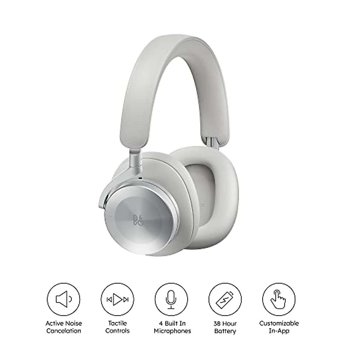 Bang & Olufsen Beoplay H95 Premium Comfortable Wireless Active Noise Cancelling (ANC) Over-Ear Headphones with Protective Carrying Case, Grey Mist